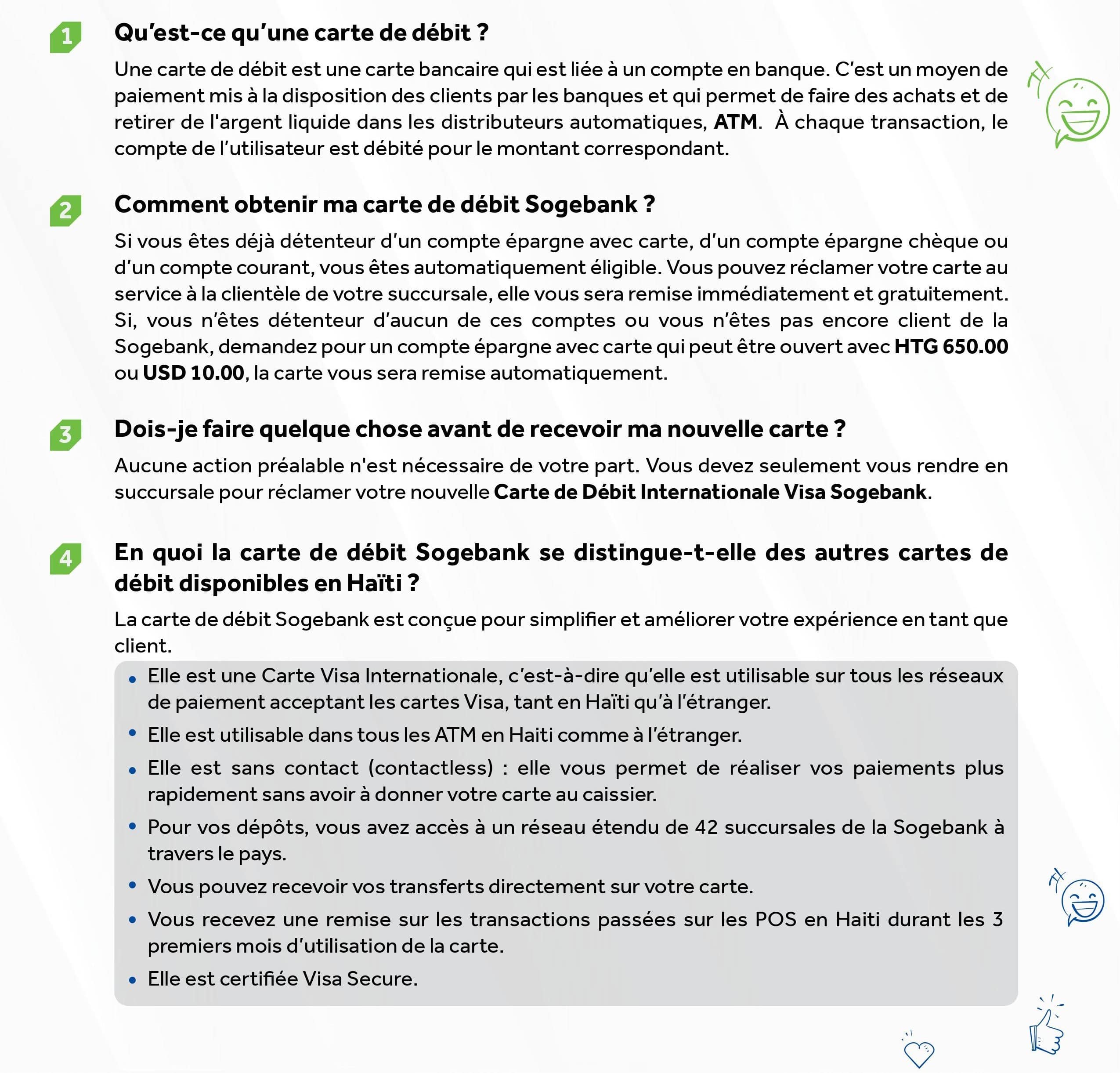 Carte de Débit Internationale – FAQ – Groupe Sogebank