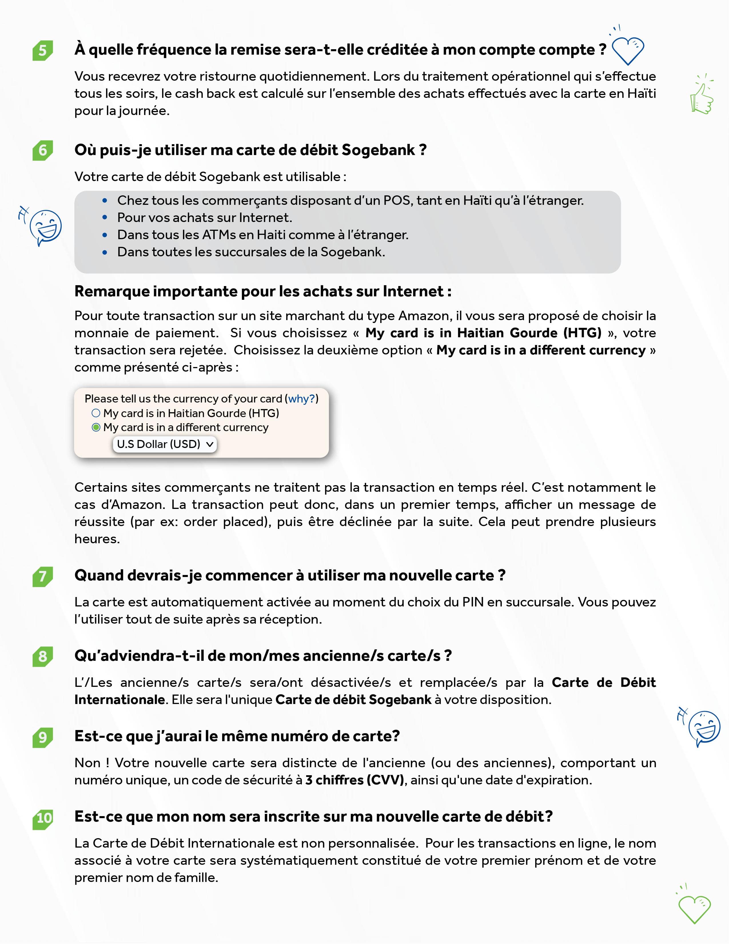 Carte de Débit Internationale – FAQ – Groupe Sogebank