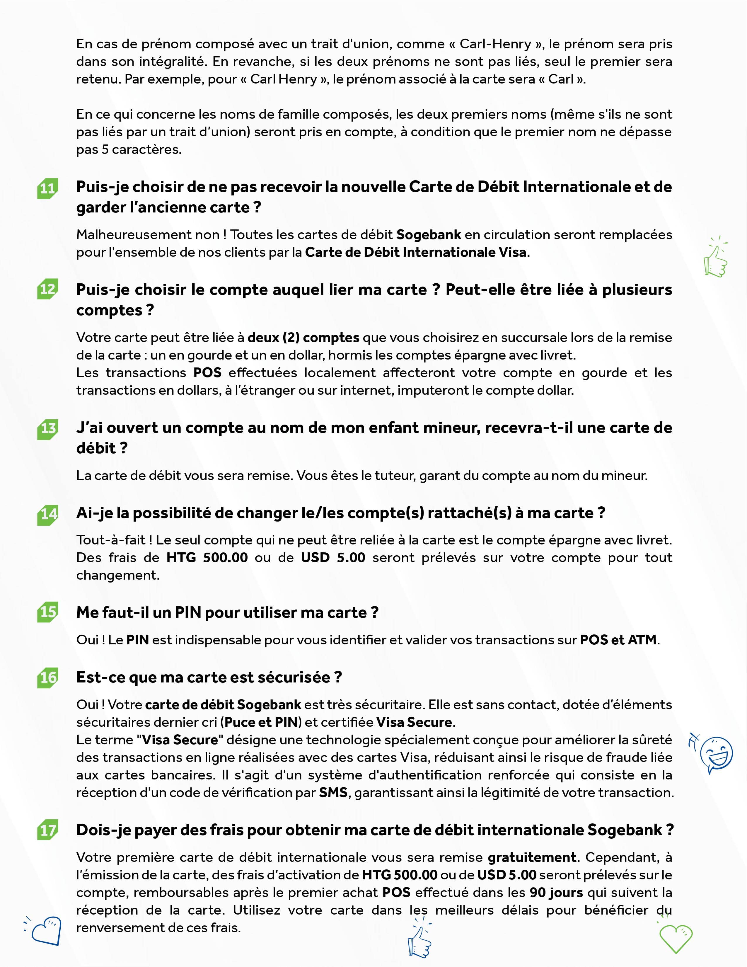 Carte de Débit Internationale – FAQ – Groupe Sogebank