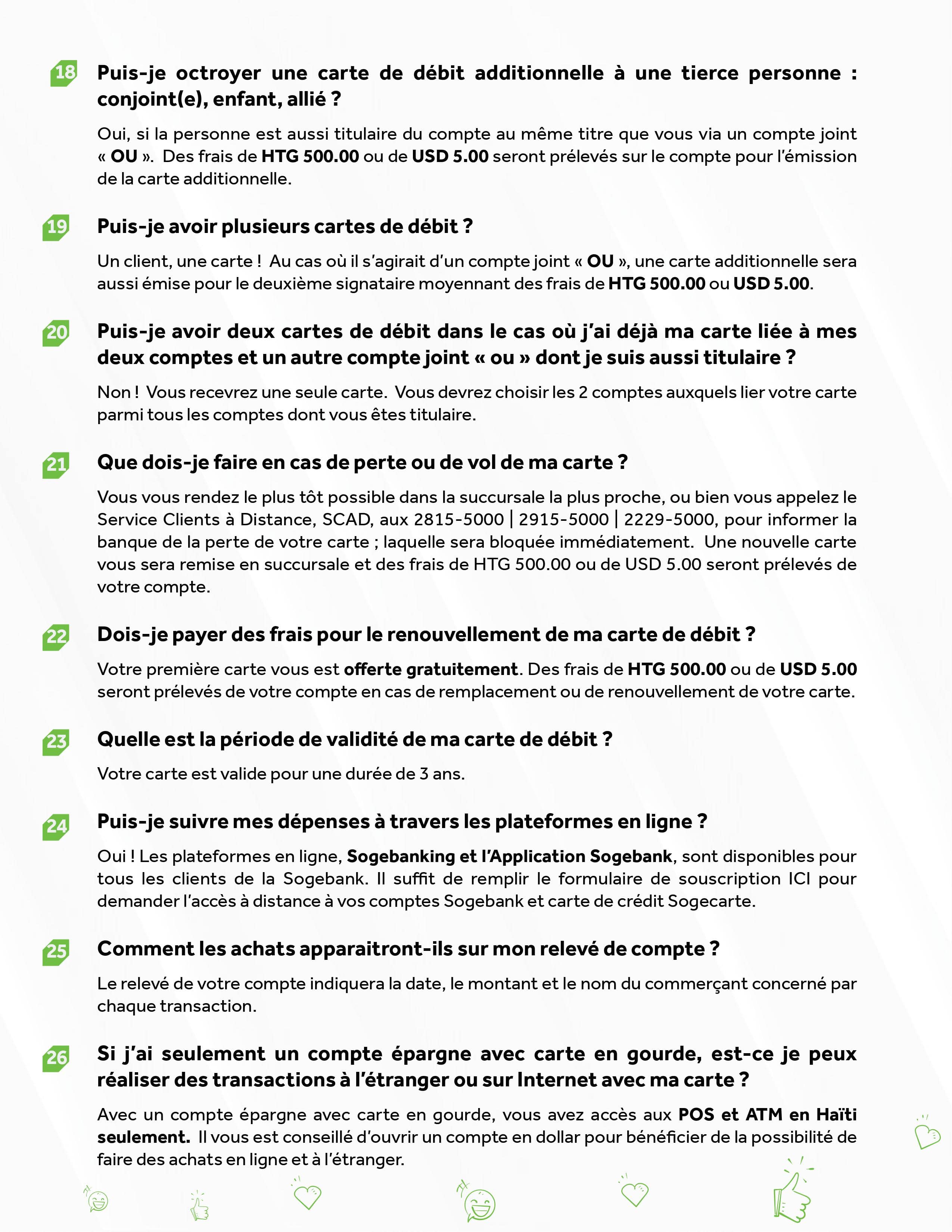 Carte de Débit Internationale – FAQ – Groupe Sogebank