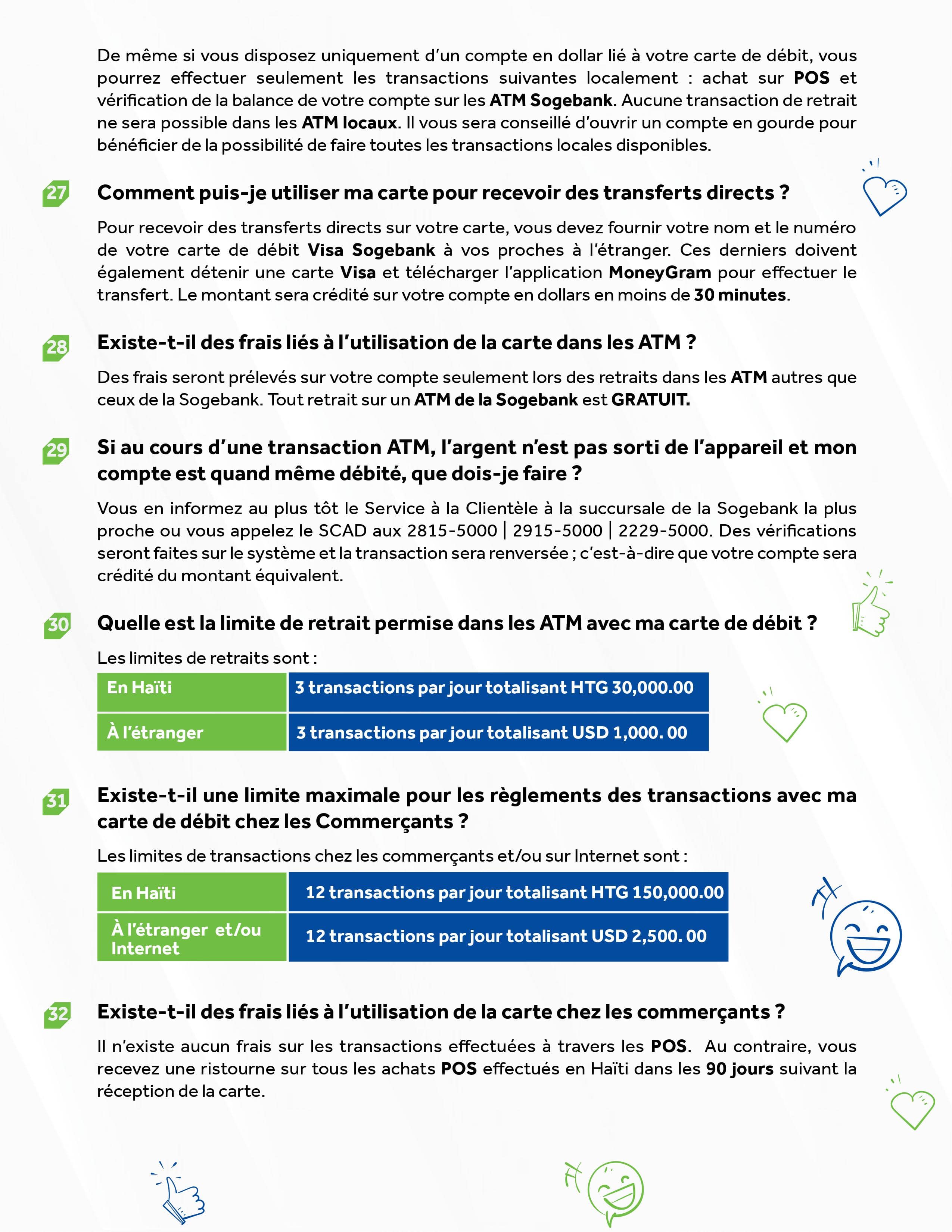 Carte de Débit Internationale – FAQ – Groupe Sogebank