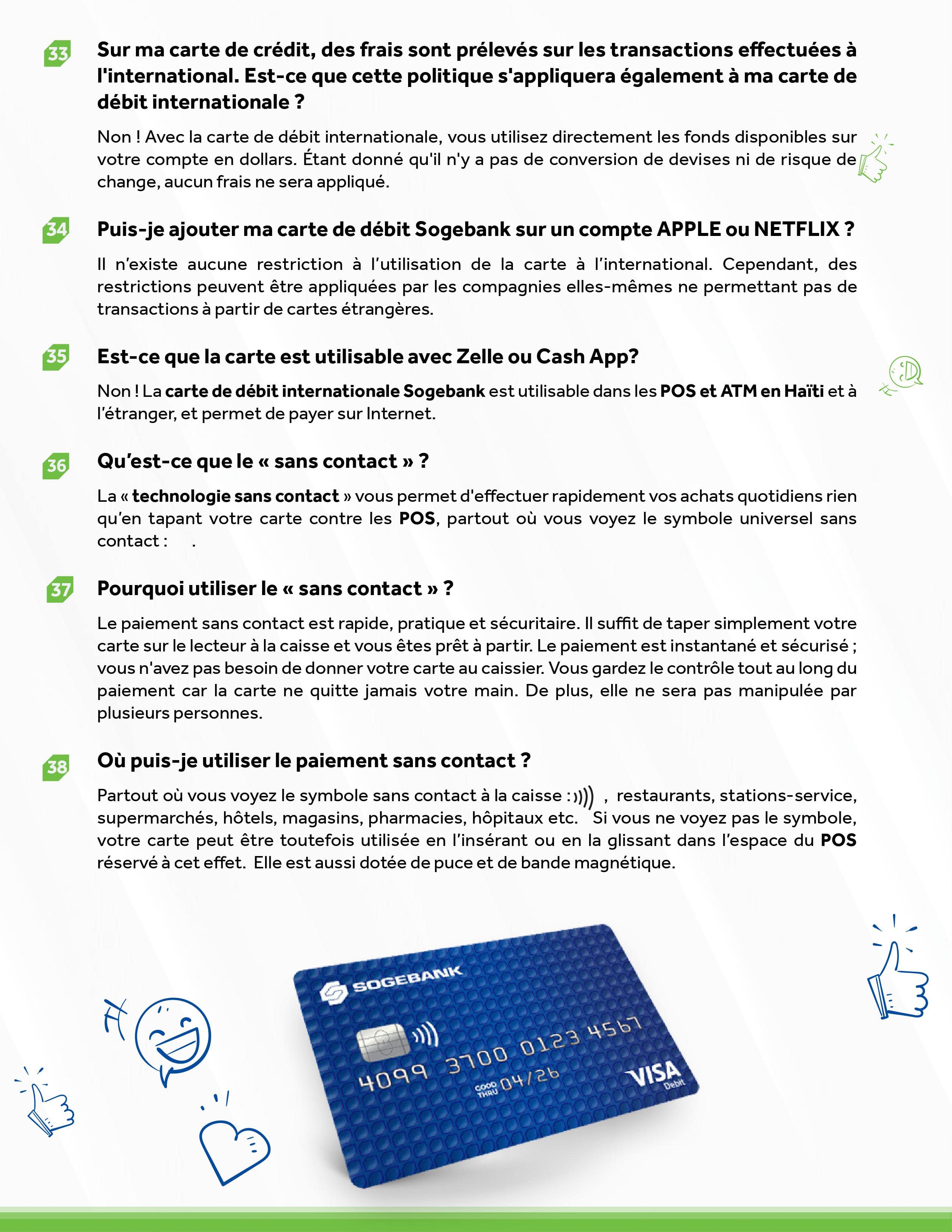 Carte de Débit Internationale – FAQ – Groupe Sogebank